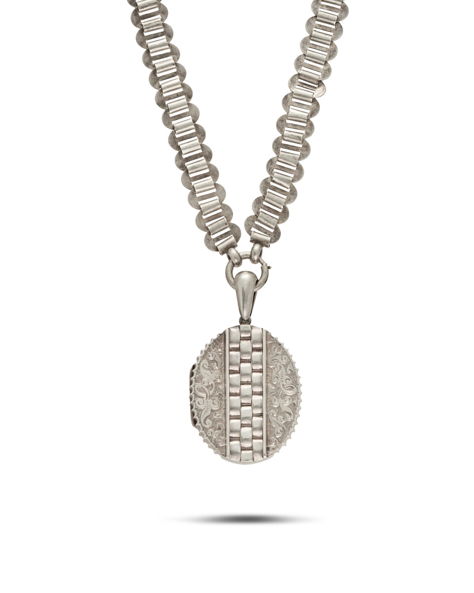 Antique Victorian Silver Collar & Locket, 1880's – Sedgwicks Jewellery