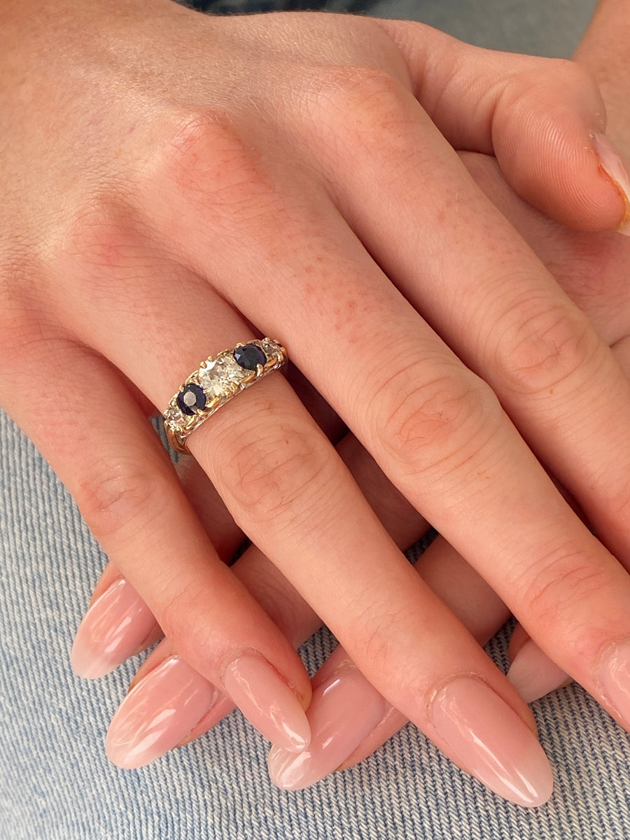 Antique Victorian Sapphire & Diamond Bridge Ring – Sedgwicks Jewellery